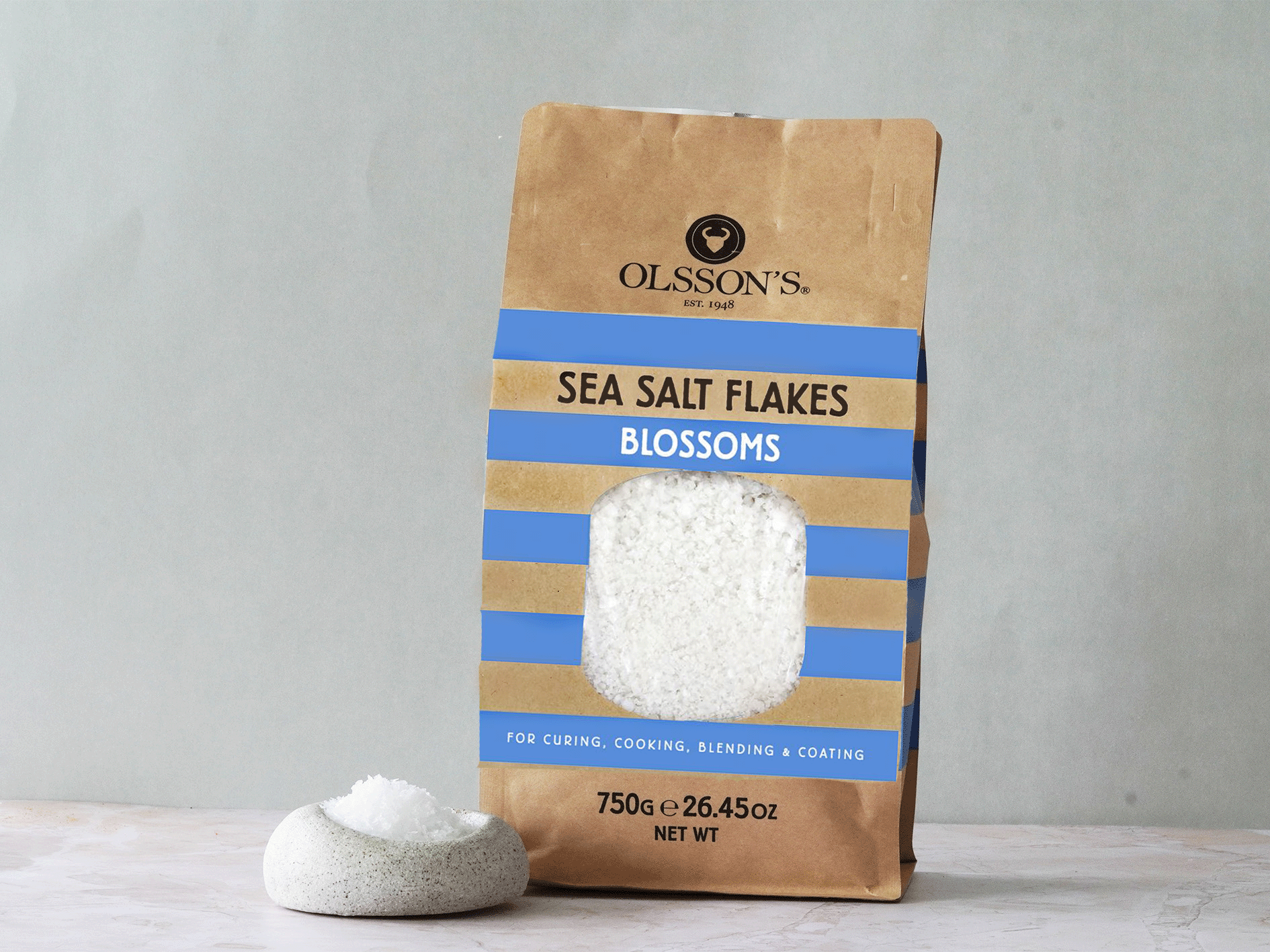 Olsson's Sea Salt Flakes Blossoms Kraft Bag 750g